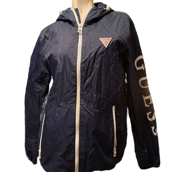 Guess | Jackets & Coats | Guess Mens Dark Blue Rain Jacket | Poshmark